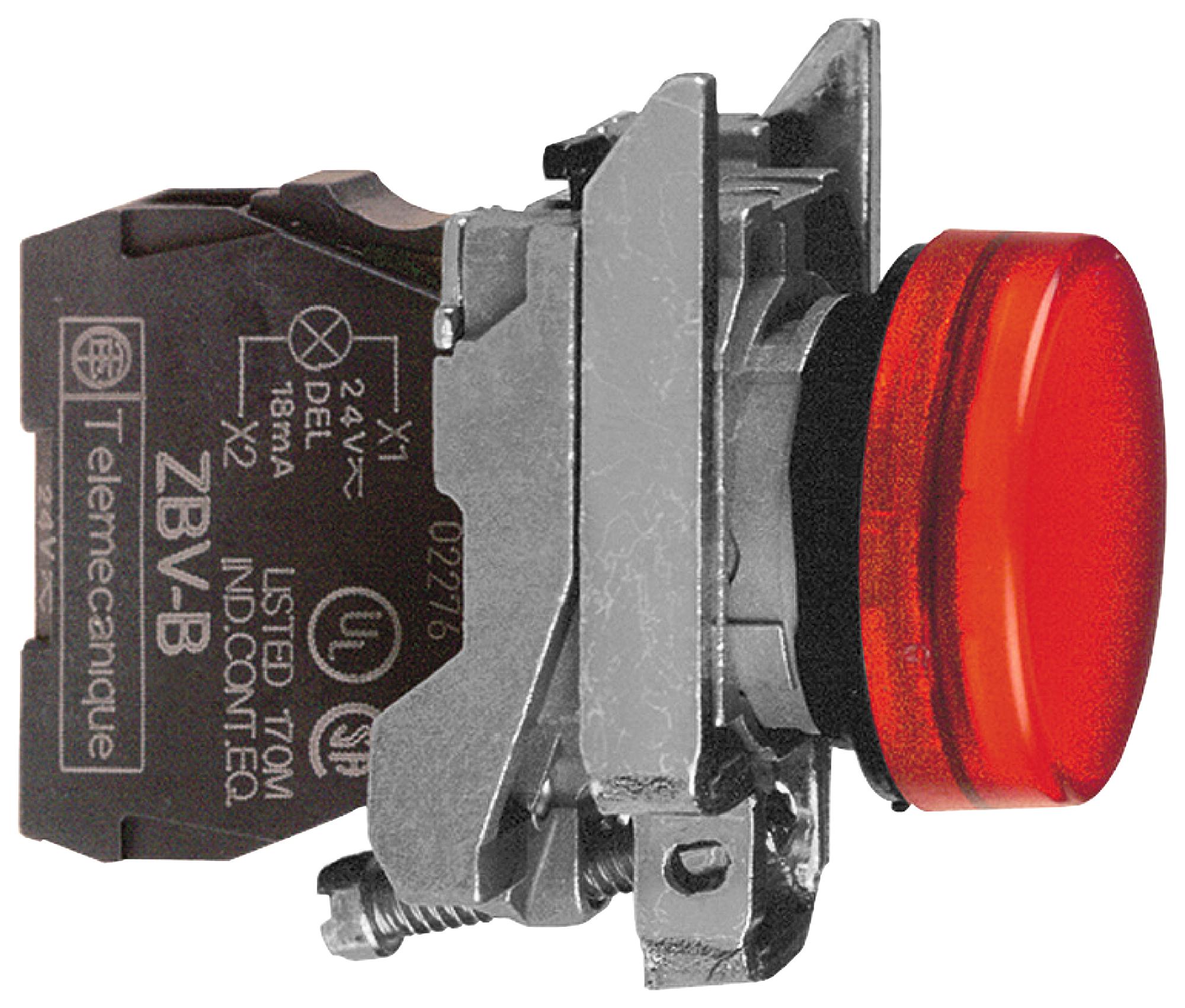 XB4BVB4 - Schneider Electric - PANEL INDICATOR, RED, 24V