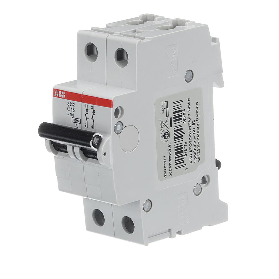 S202-C16 - Abb - CIRCUIT BREAKER, THERMAL MAG, 2 POLE