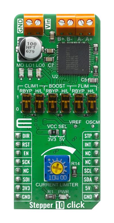 MIKROE-4138 - Mikroelektronika - CLICK BOARD, STEPPER, GPIO/I2C/SPI ROHS COMPLIANT: YES