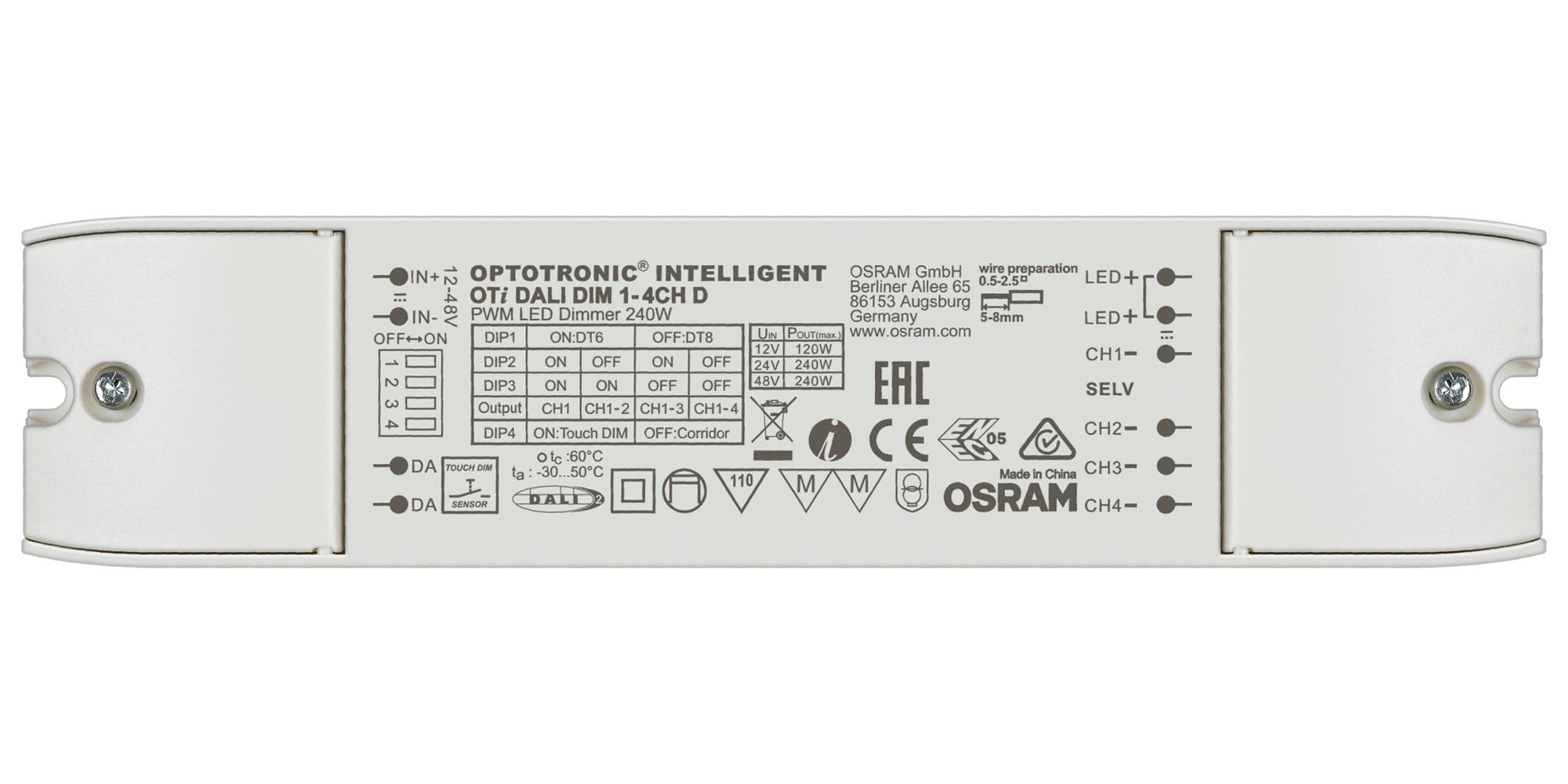 OTI-DALI-DIM-1-4CH-D - Osram - LED DRIVER, DC/DC, CV