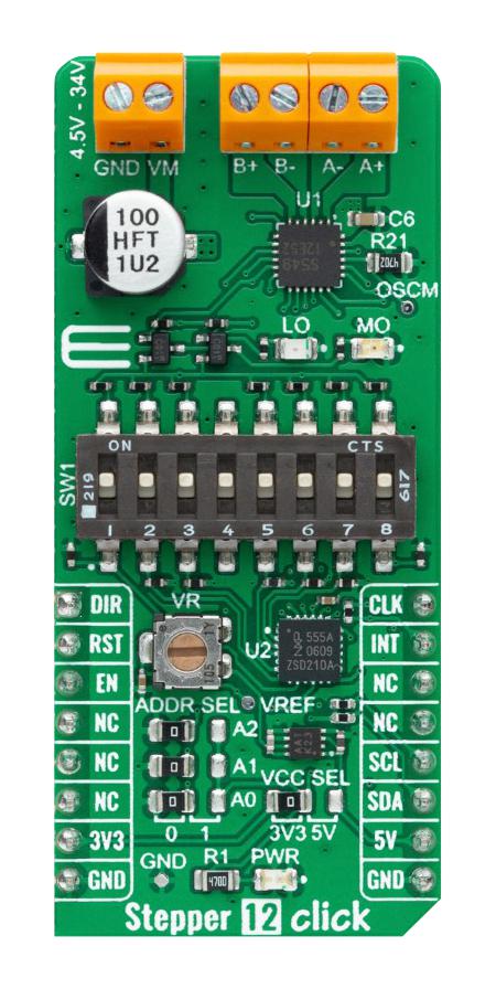 MIKROE-5303 - Mikroelektronika - STEPPER 12 CLICK, STEPPER MOTOR DRIVER ROHS COMPLIANT: YES