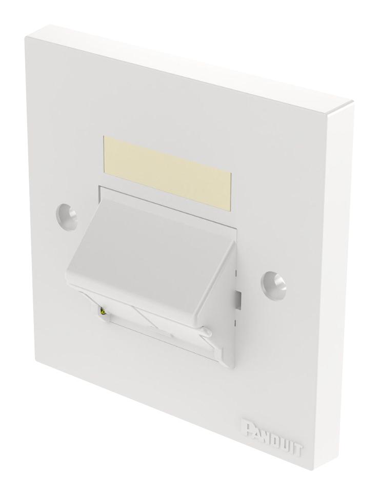 NKUKS2SAW - Panduit - SLOPED SHUTTERED FACEPLATE, 2PORT, WHT ROHS ...