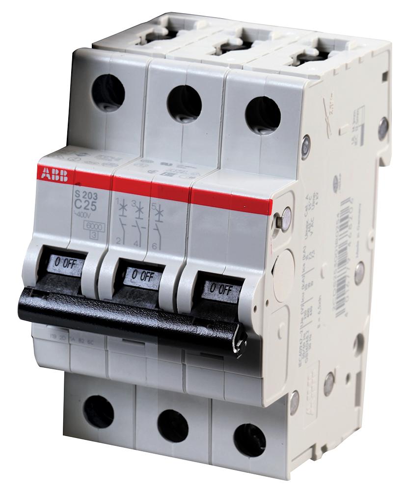 S203-C25 - Abb - CIRCUIT BREAKER, THERMAL MAG, 3 POLE