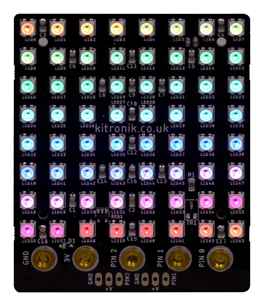 5645 - Kitronik - Tarjeta Desarrollo, Mosaico ZIP para micro:bit, 64x ...