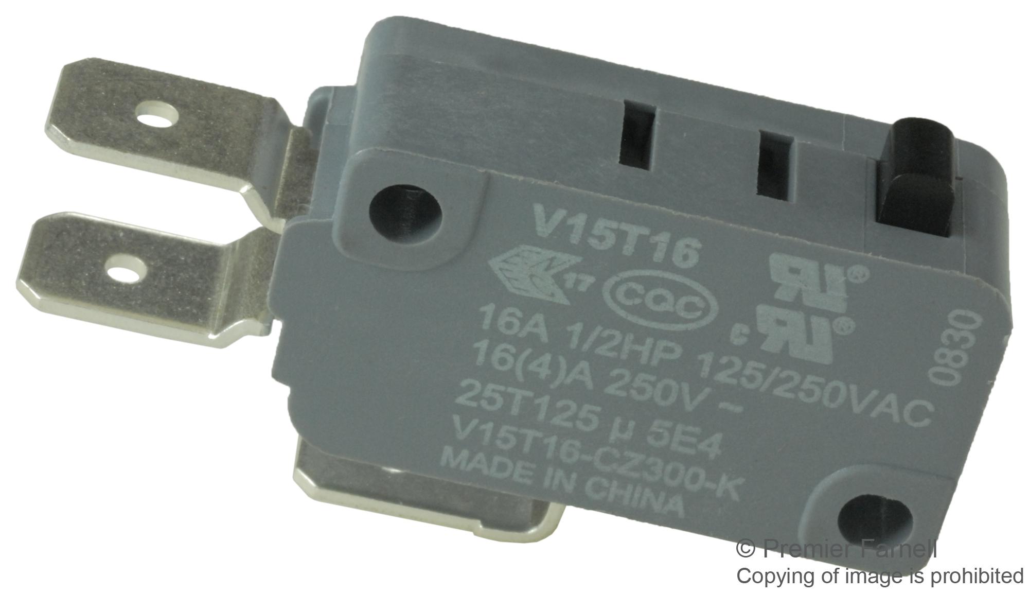 V15T16-CZ300-K - Honeywell - Interruptor Microswitch, Standard, Pistón