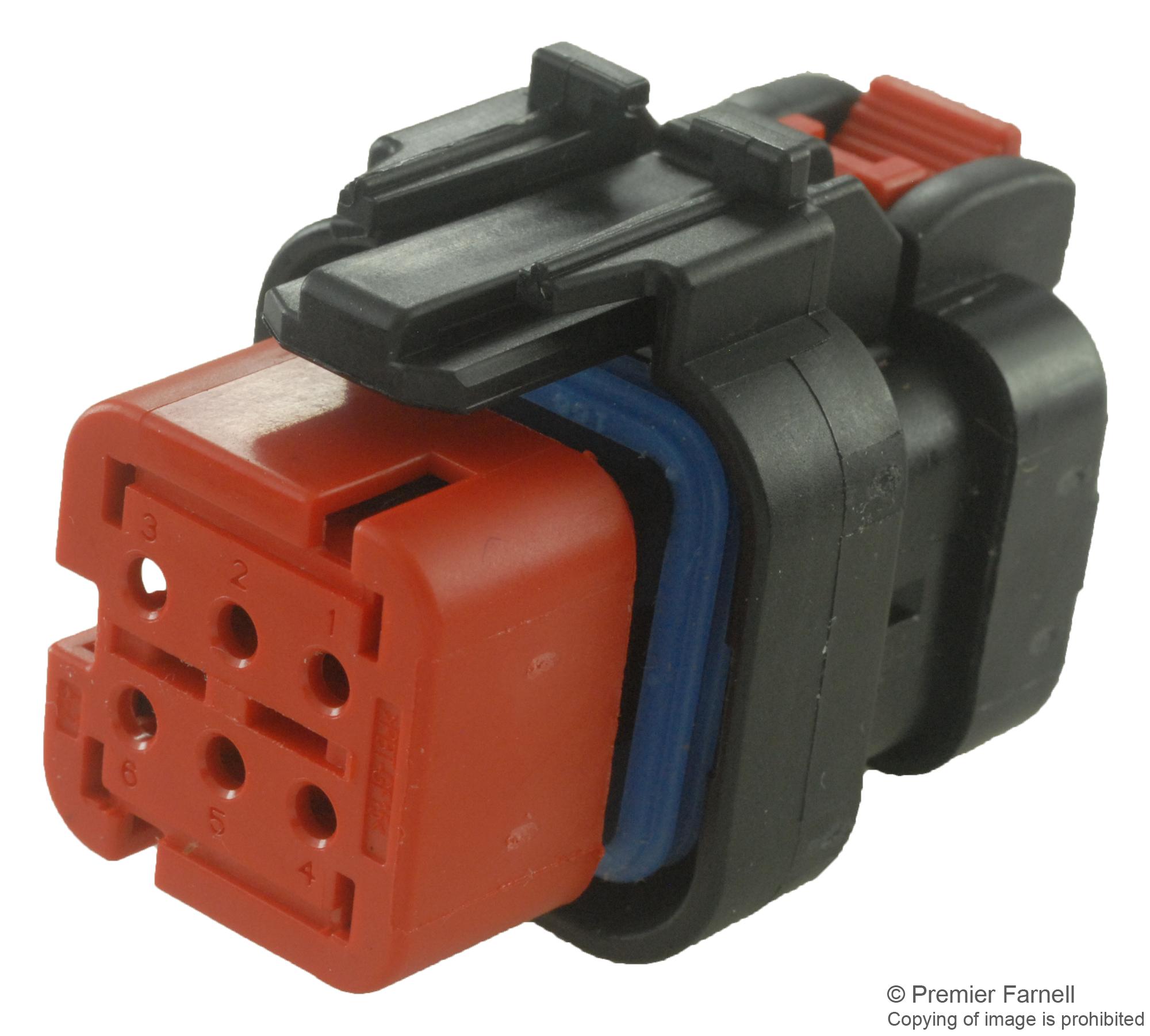 776433-1 - Te Connectivity - Carcasa de Conector, Rojo, Serie AMPSEAL