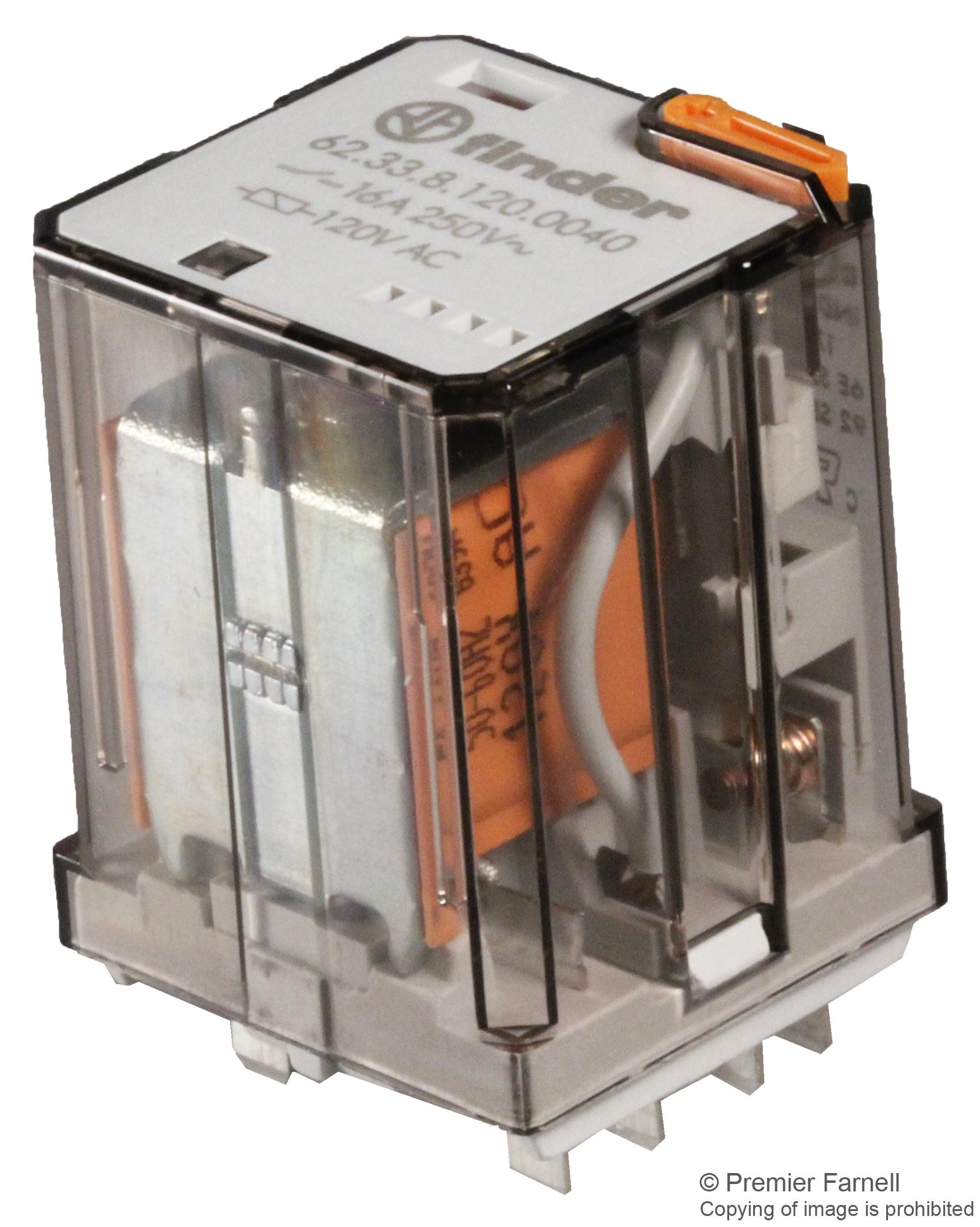 62.33.8.120.0040 - Finder - Relevador de Potencia, 3PDT, 120 VAC