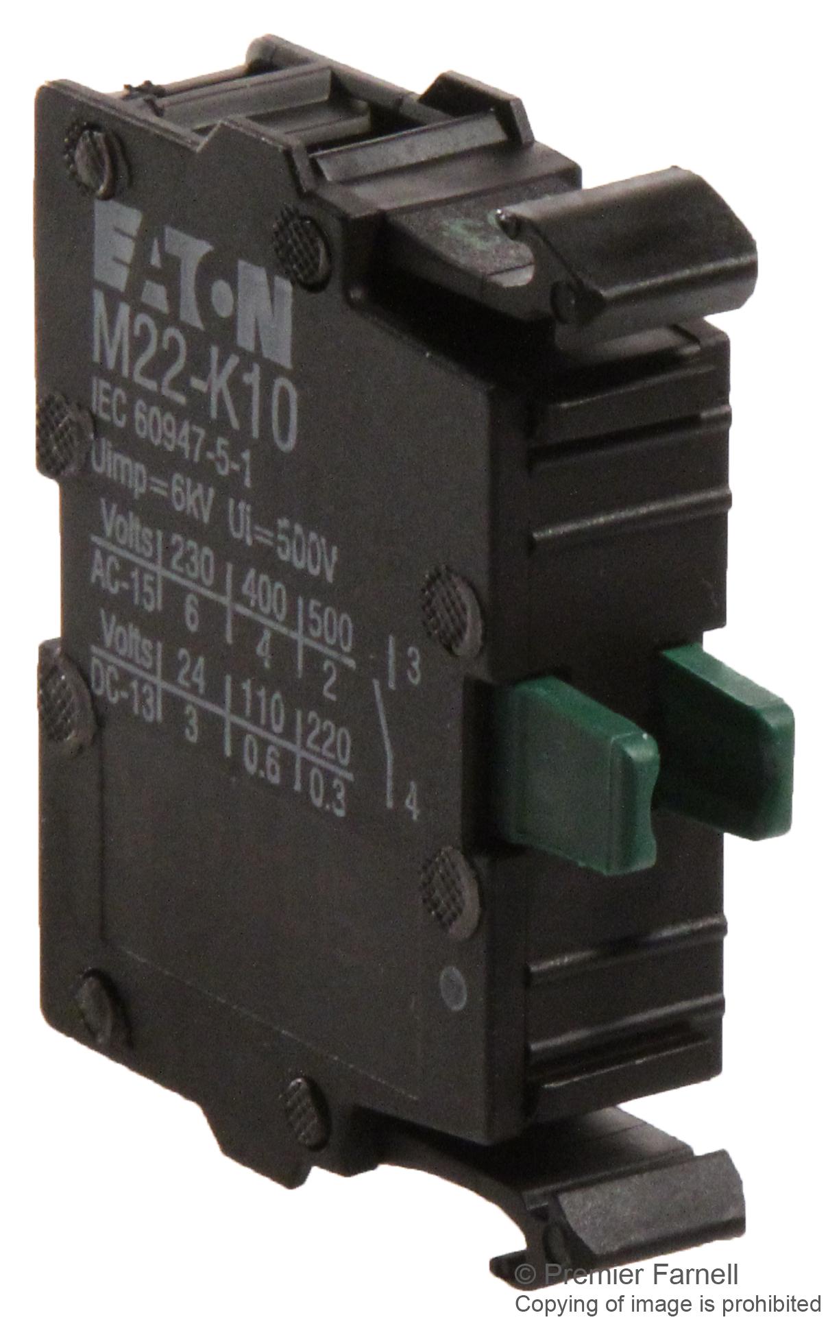 M22-K10 - Eaton Cutler Hammer - Bloque de Contactos, 4 A, 500 V