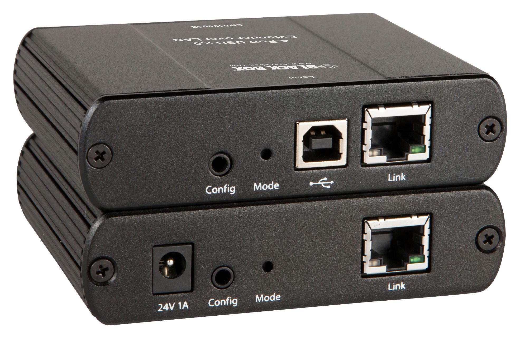 EMD100USB - Black Box - Extender, KVM Over Ethernet, 4-Port