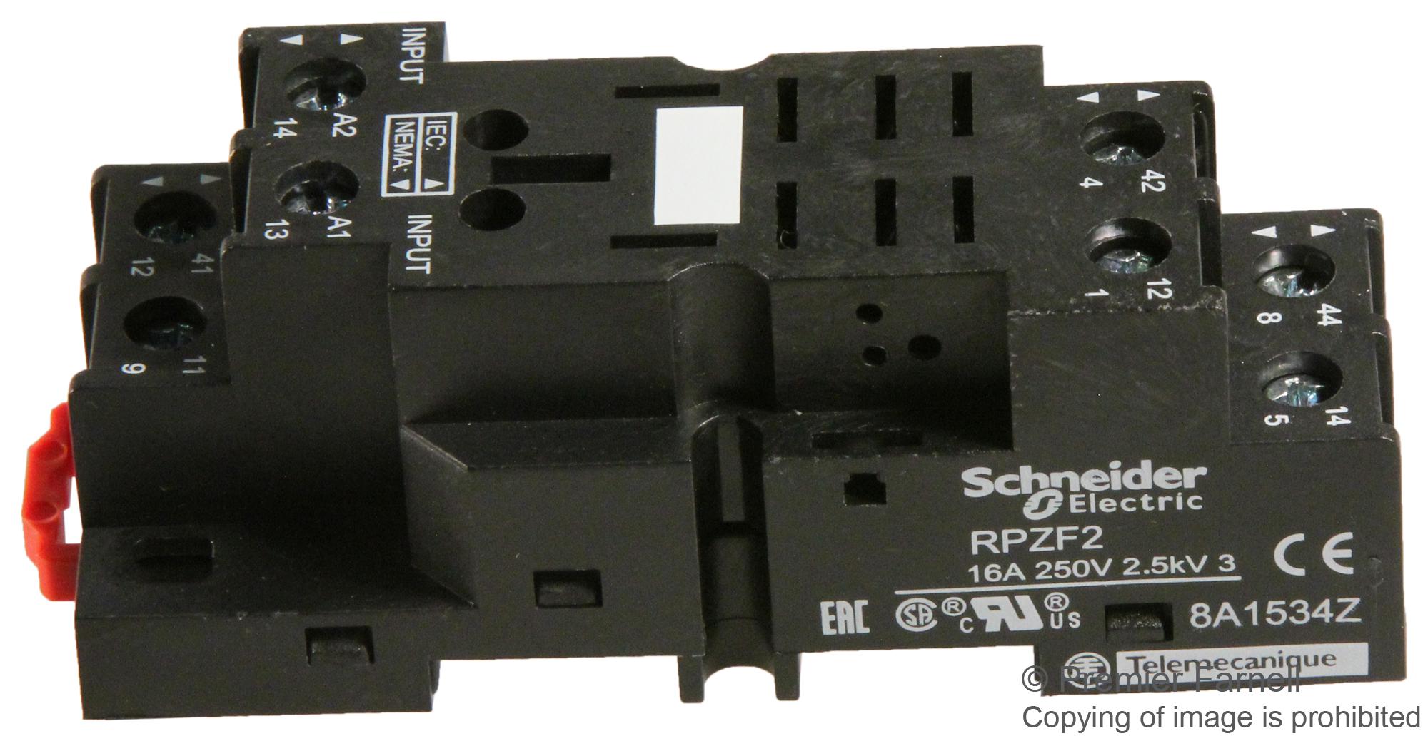 RPZF2 - Schneider Electric - Base para Relevador, Carril DIN, Pinza de ...