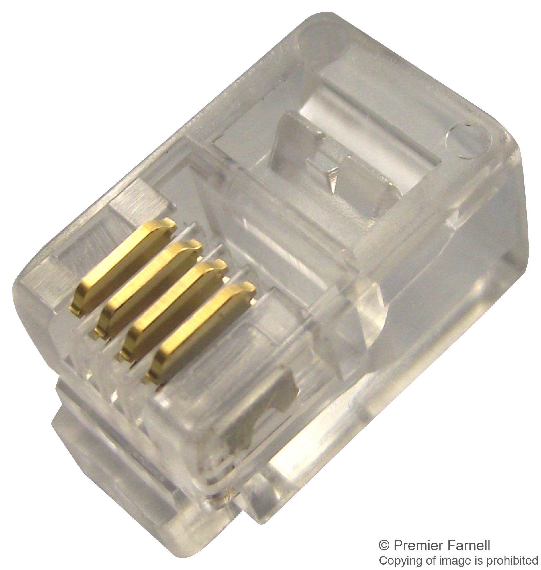 7001-4P4C - Multicomp Pro - Conector Modular, RJ11 Plug, 1 x 1 (Puerto)