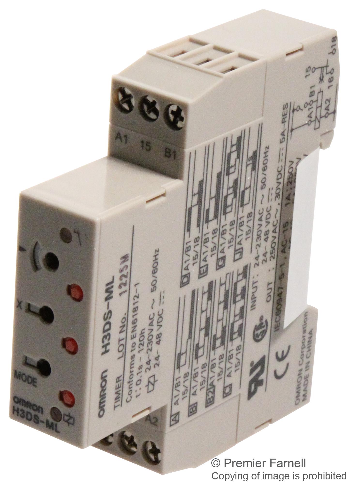 H3DS-ML - Omron Industrial Automation - Temporizador Analógico, Serie H3DS-M, Multifunción