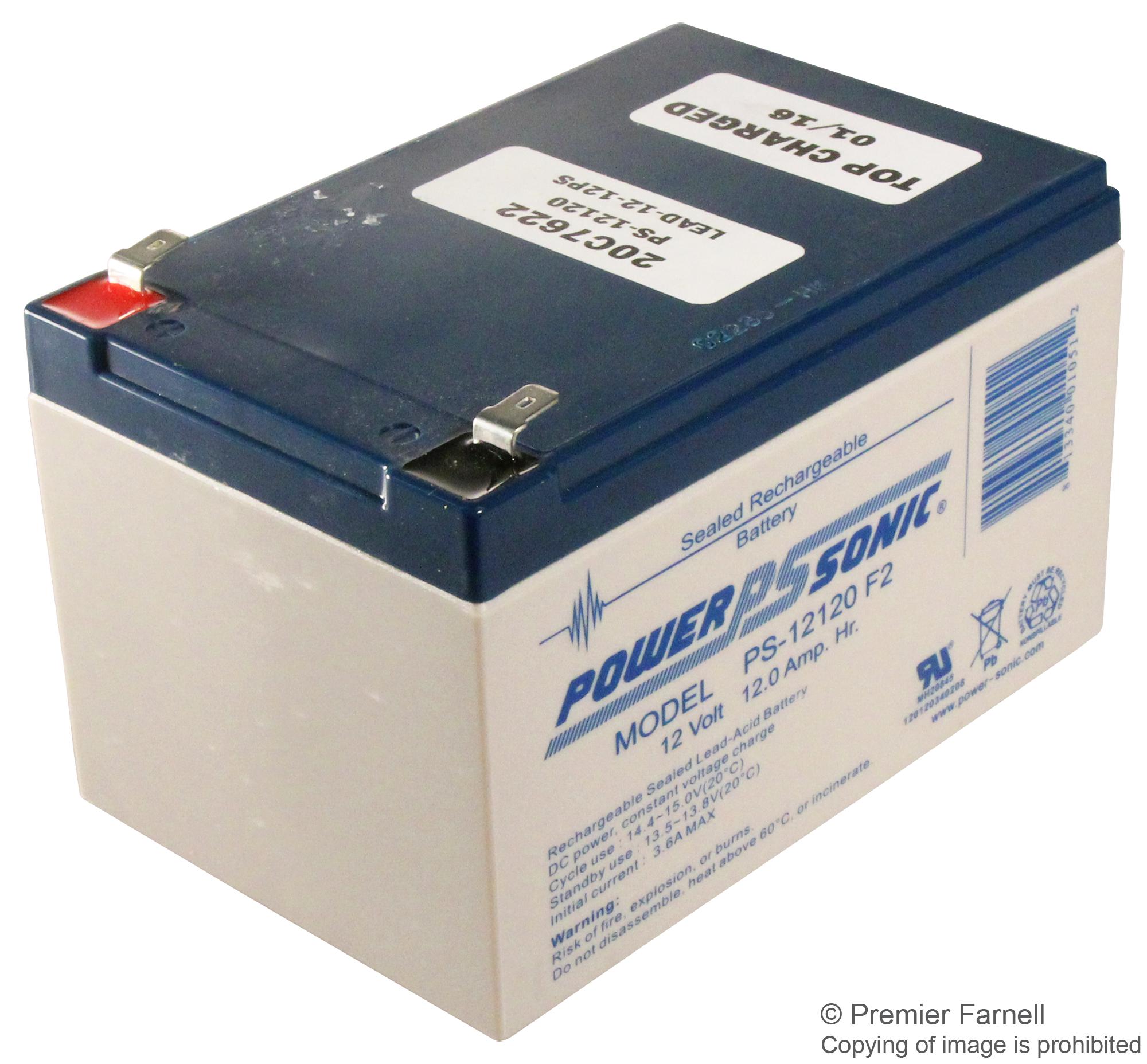 PS-12120 - Powersonic - Batería Recargable, 12 V, Plomo y Ácido