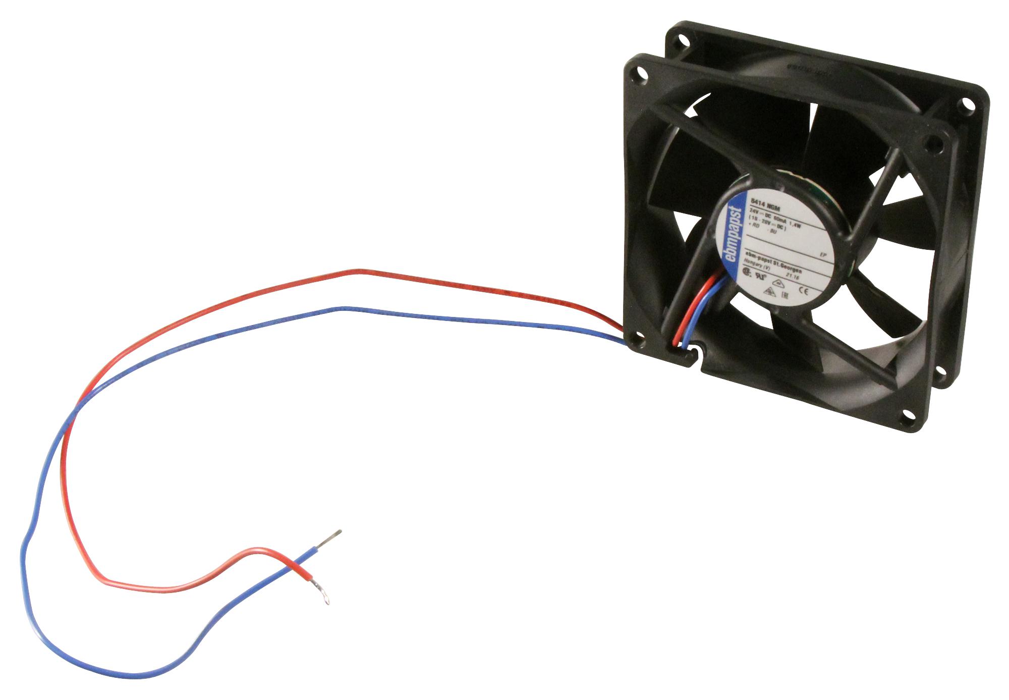 8414NGM - Ebm-papst - Ventilador axial de CD, 24 V, Cuadrado