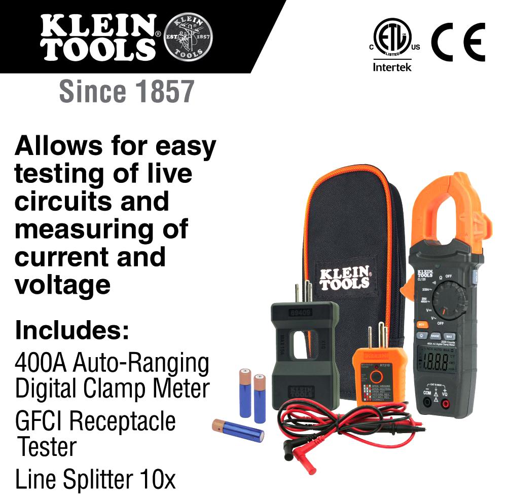 CL120KIT - Klein Tools - DIGITAL CLAMP METER ELECTRICAL TEST KIT