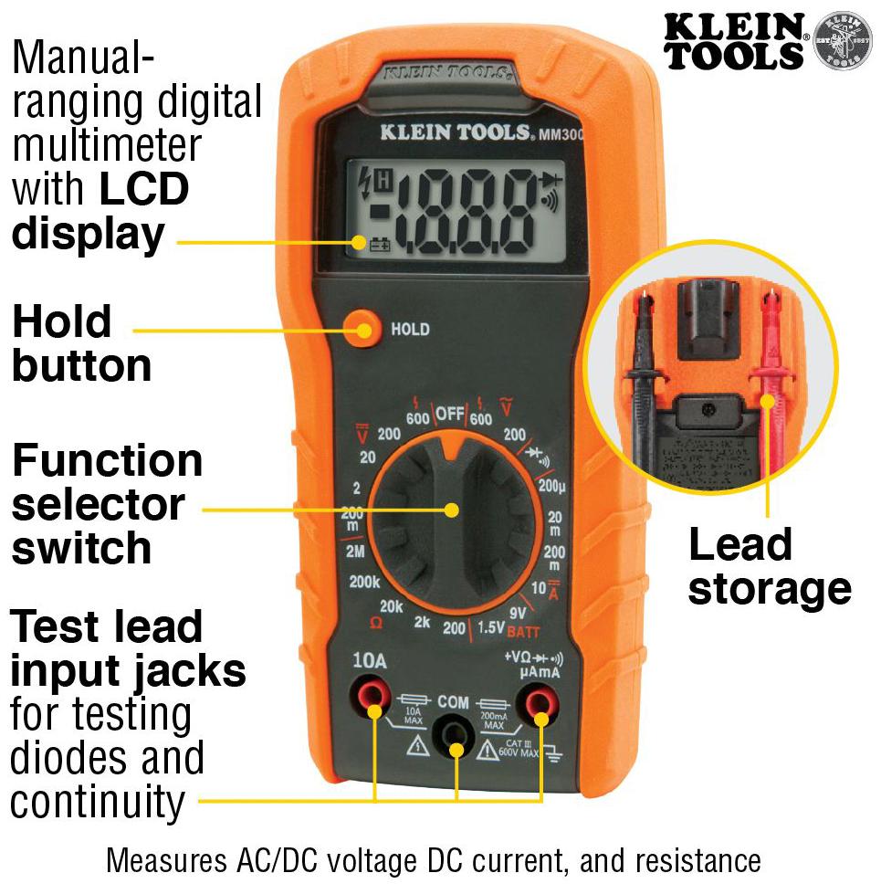 69149P - Klein Tools - TEST KIT W/MULTIMETER, VOLT/RCPT TESTR