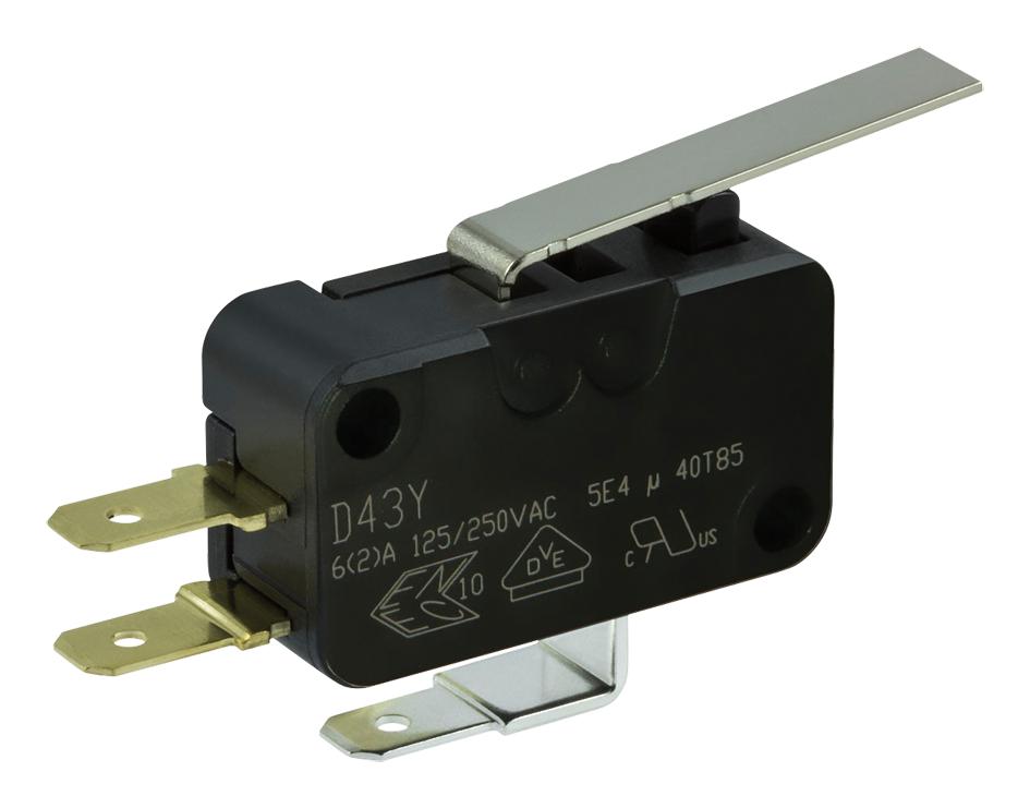 D433-R1LD-G2 - Zf - Microswitch, Snap Action, Straight Lever