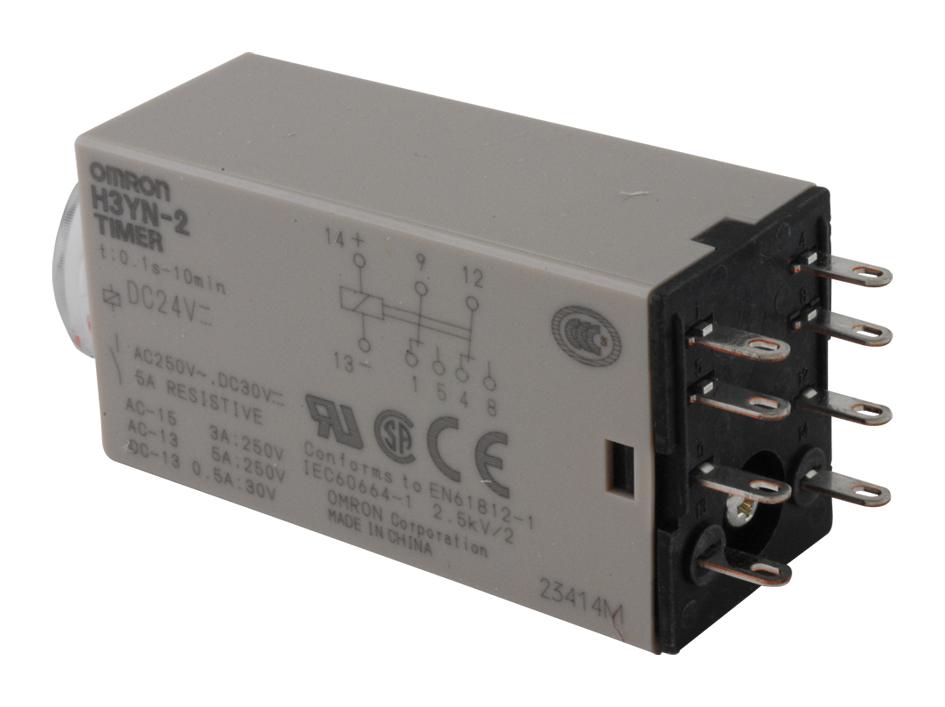 H3YN-2 DC24 - Omron Industrial Automation - Temporizador Analógico, Módo Múltiple, DPDT