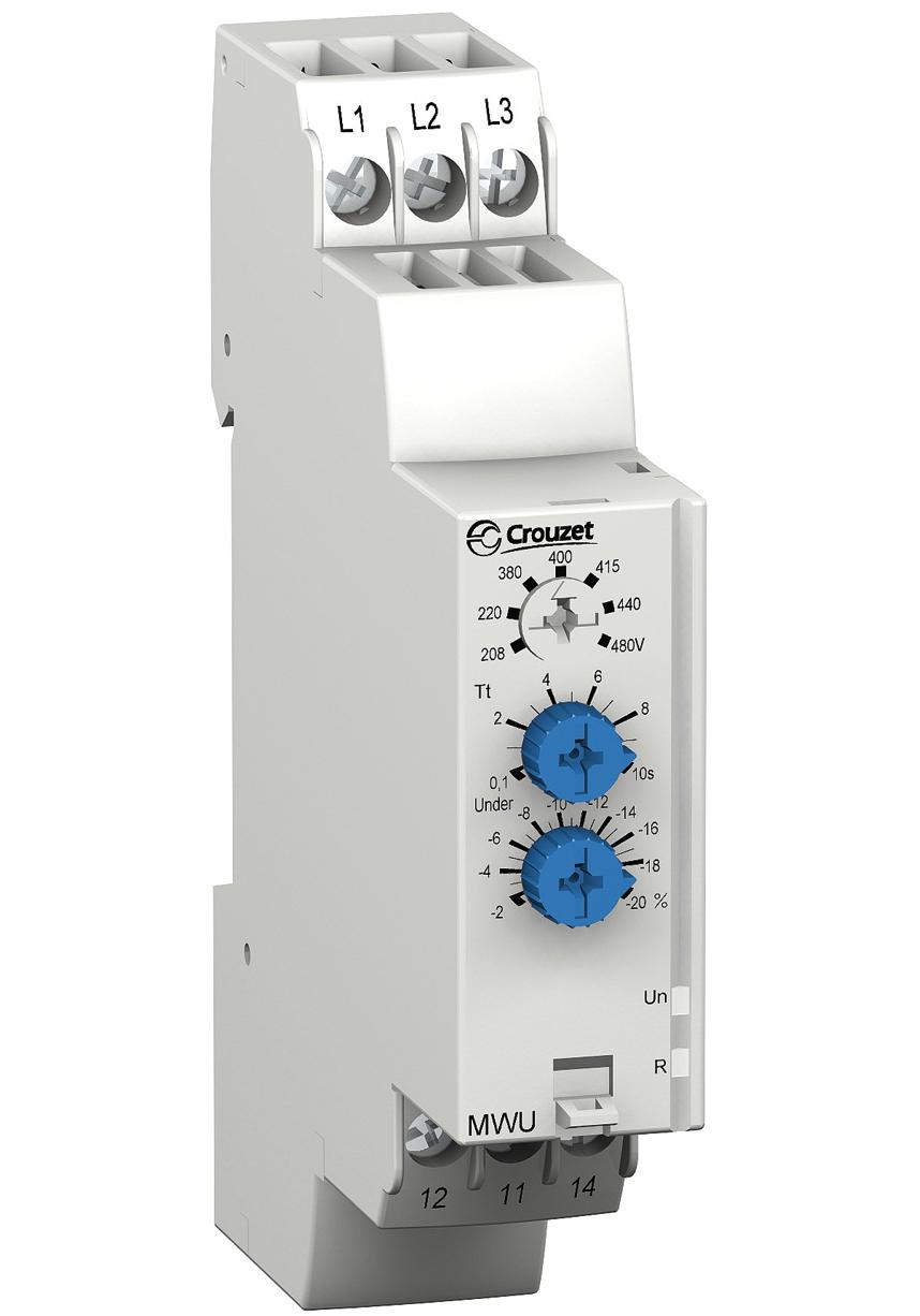 84873025 - Crouzet - Relevador de Falla de Fase, Multifunción, Serie MWUA