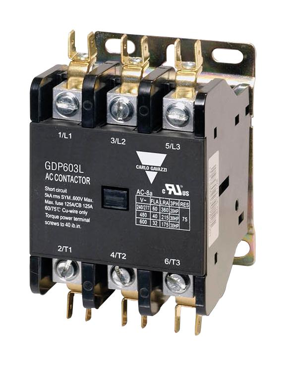 GDP603L120V - Carlo Gavazzi - Contactor, 60 A, Montaje en Panel