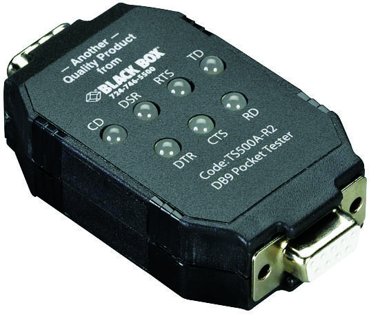 TS500A-R2 - Black Box - DB9 POCKET TESTER, 2.7"H x 1.2"W x 0.8"D (6.9 x ...
