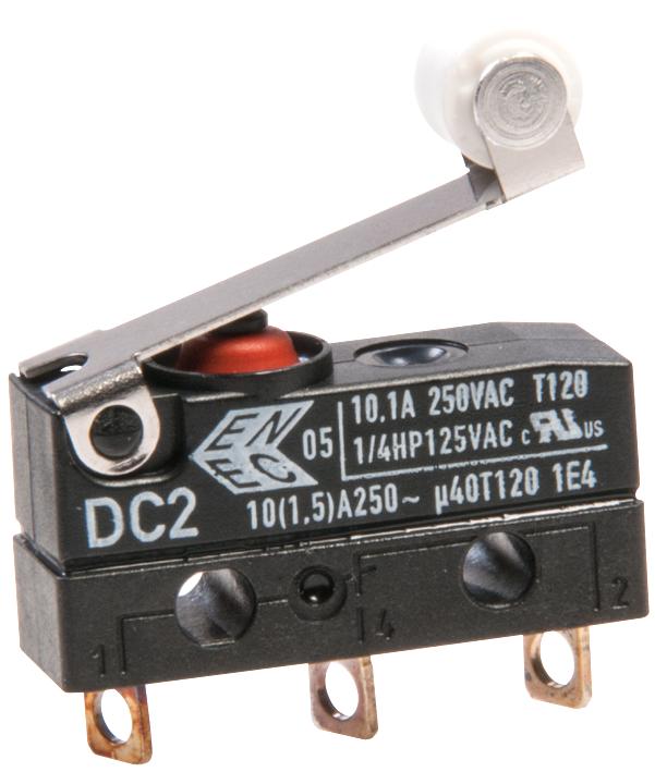 DC2C-A1RB - Zf - Interruptor Microswitch, Subminiature, Palanca tipo Roldana