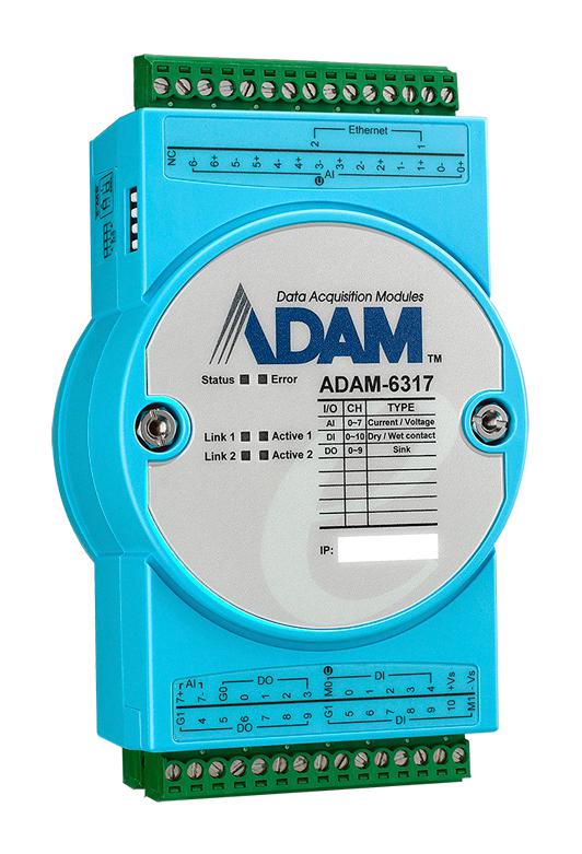 ADAM-6317 - Advantech - Analog Input Module, 8 Channel, IoT OPC UA Ethernet I/O