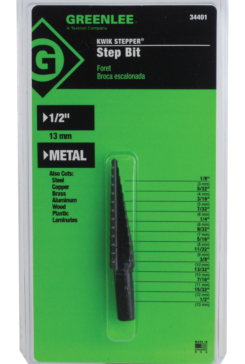 34401 - Greenlee Tools - Drill Bit, Step, Multi Hole