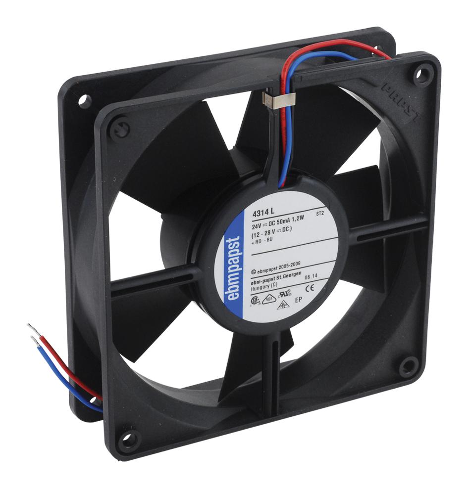 4314L - Ebm-papst - Ventilador axial de CD, 24 V, Cuadrado