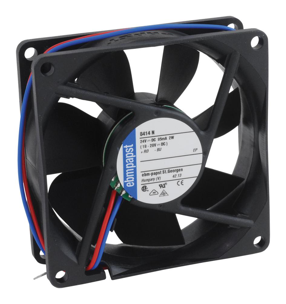 8414N - Ebm-papst - Ventilador axial de CD, 24 V, Cuadrado