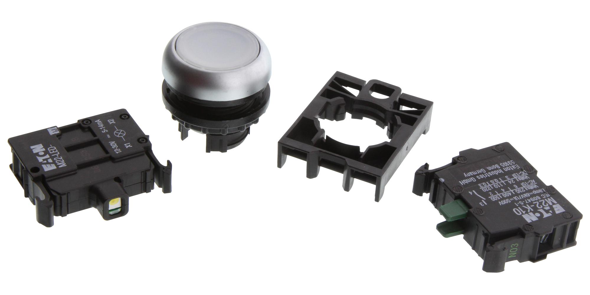 M22-DRL-W/K10/W - Eaton Moeller - Botón Pulsador Industrial, RMQ-Titan M22 Series, 22.5 mm