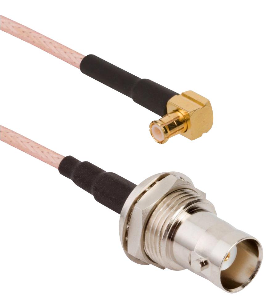 095-850-303-024 - Amphenol Rf - Cable RF / Coaxial ensamblado, BNC Mamparo Hembra a MCX 90 ...