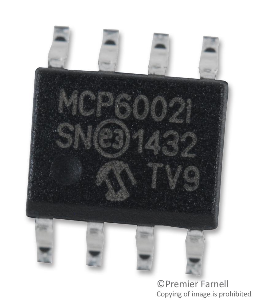 MCP6002-I/SN - Microchip - Amplificador Operacional, Doble, 2 Canales