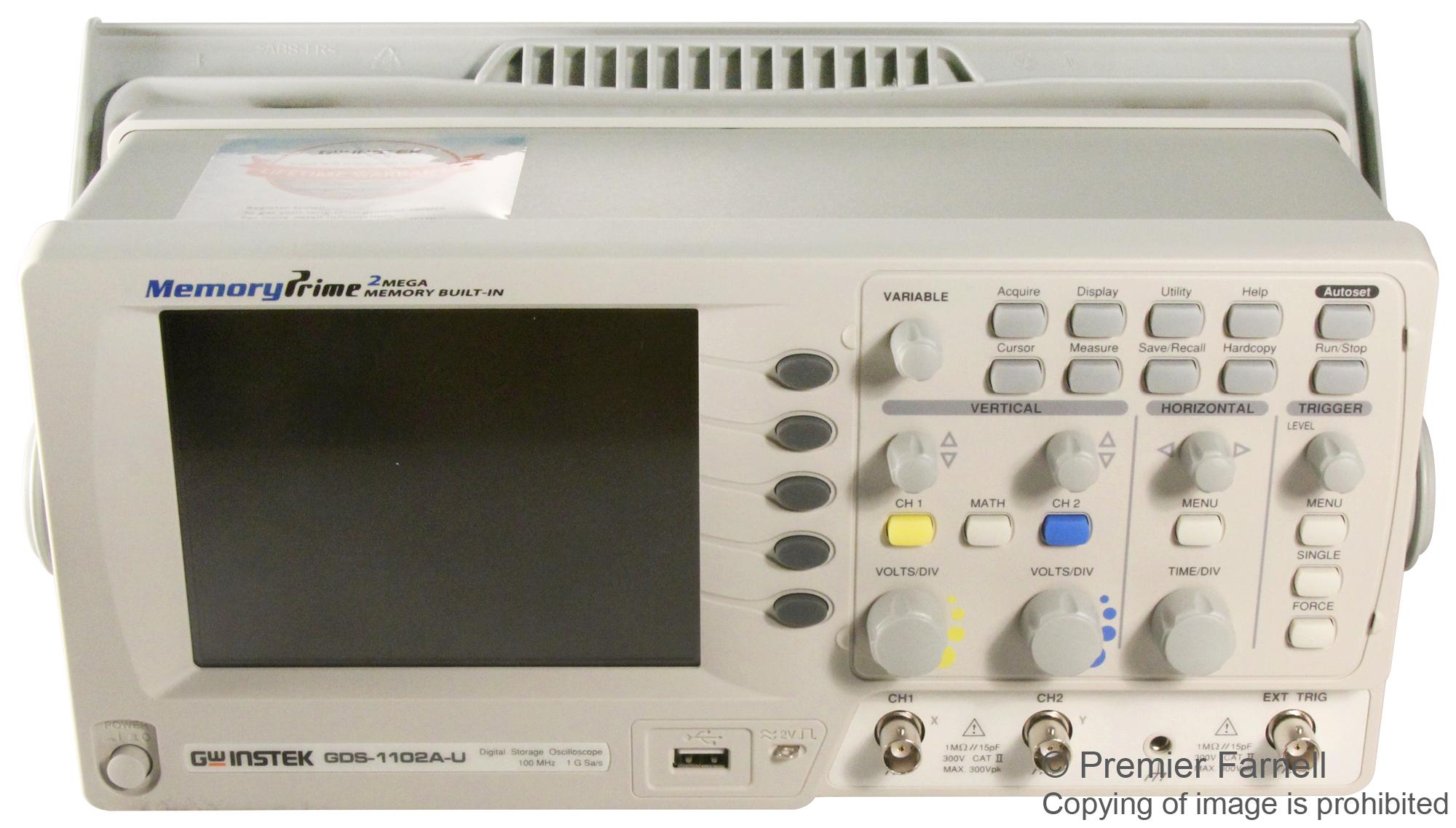 GDS-1102A-U - Gw Instek - Osciloscopio Digital, Serie GDS1000A-U, 2 Canales