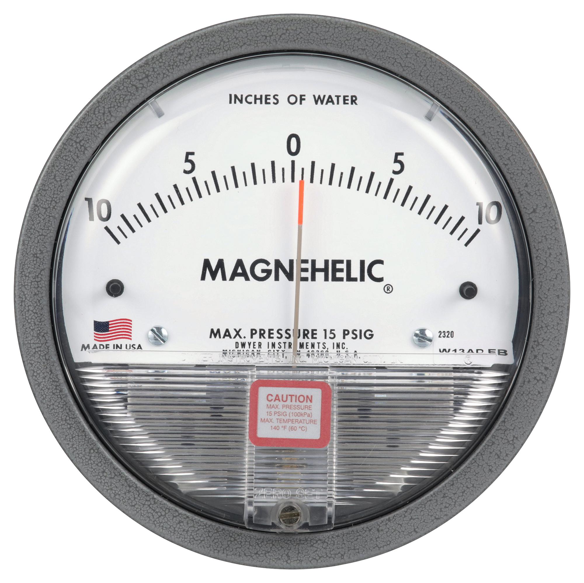 2060 - Dwyer - Manómetro Diferencial, 60 Pulgadas H2O, -6.67 a 60 °C