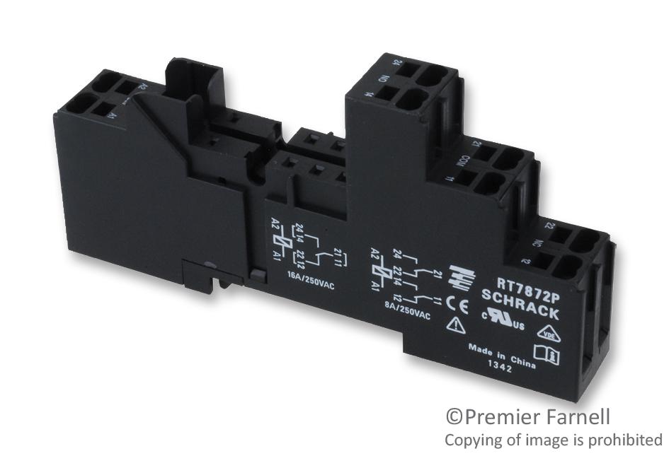 RT7872P - Schrack - Te Connectivity - Base para Relevador, Carril DIN ...