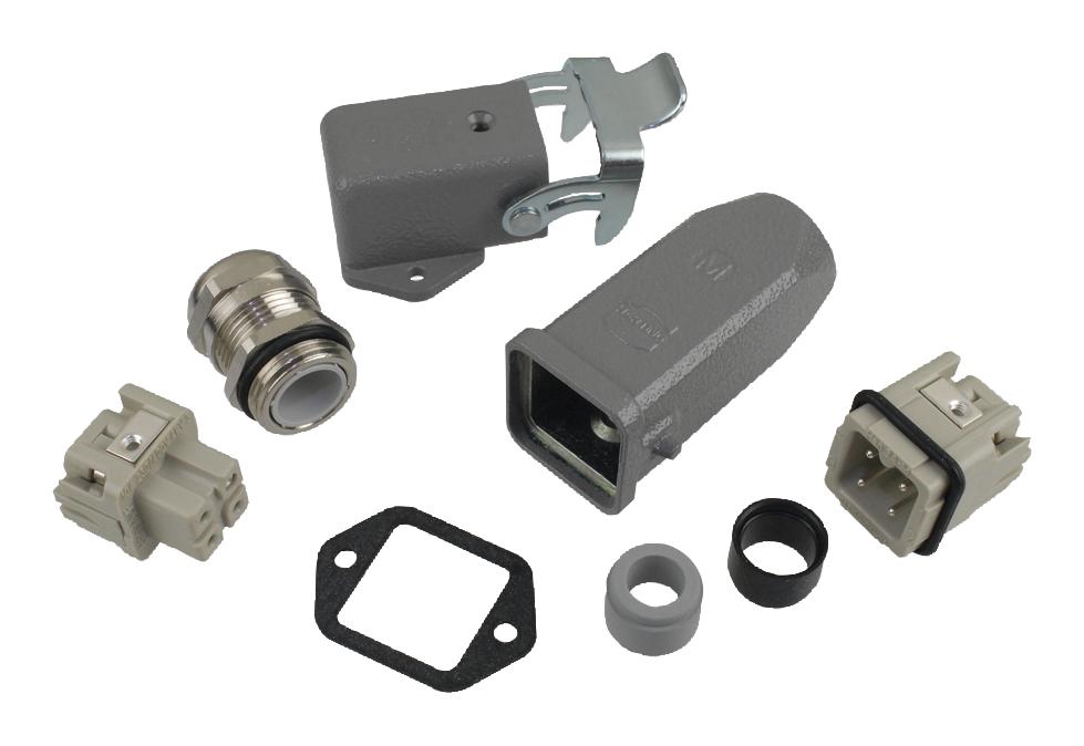 10200030003 - Harting - Kit de Conectores, Cable a Cable, Han 3A Hood