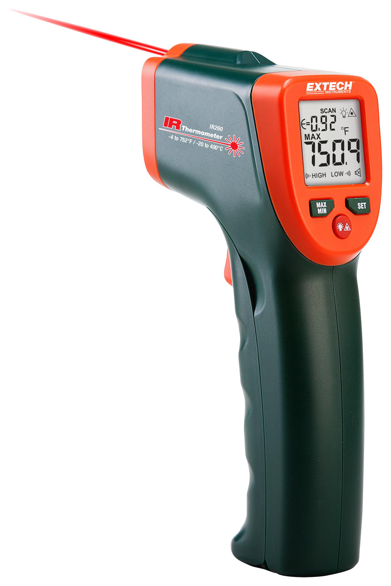IR260 - Extech Instruments - Termómetro IR/Infrarrojo, -20°C a +400°C, 2 %